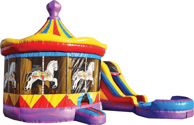 Carousel Bounce House Rental with Slide in New York and Florida